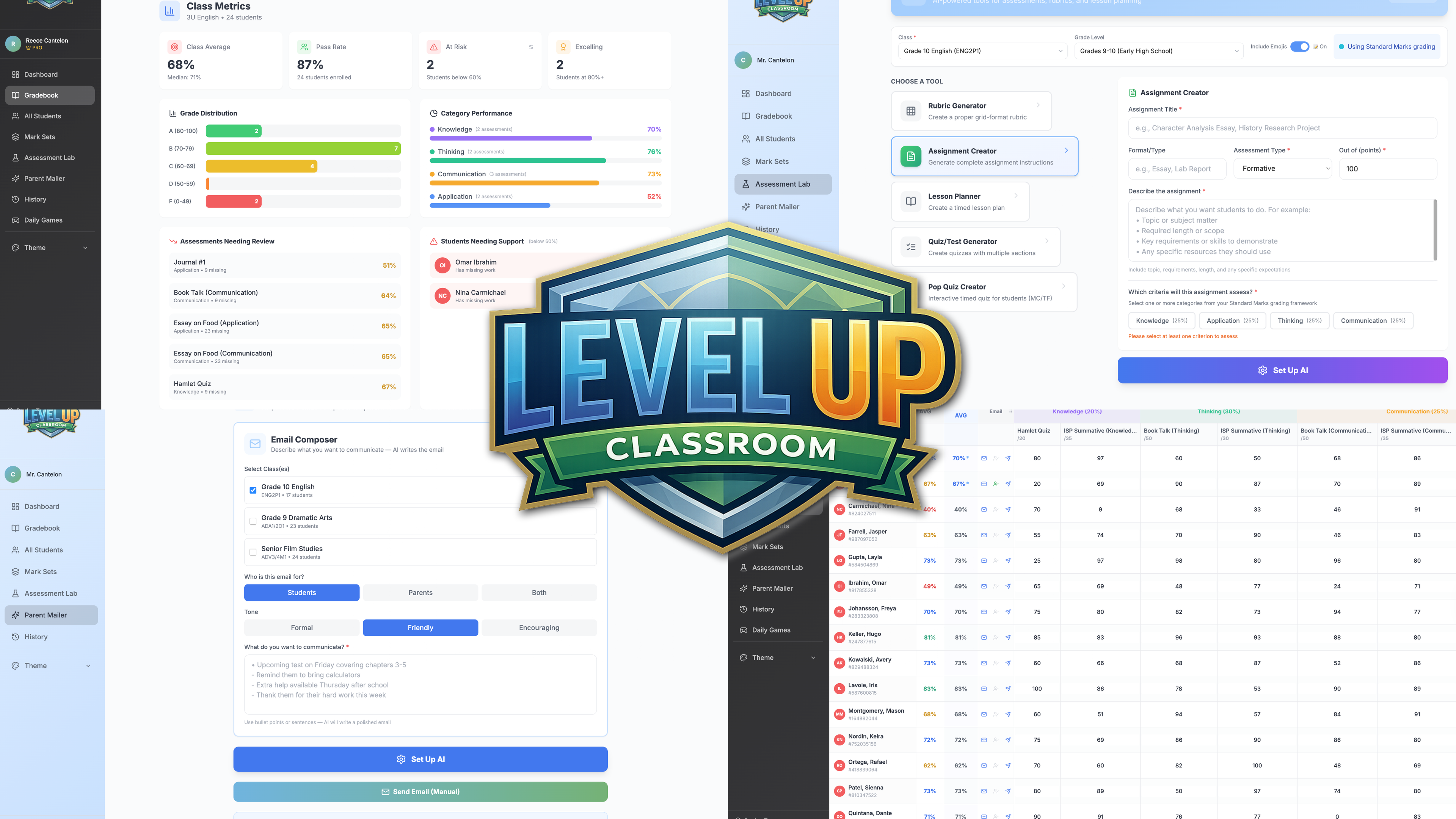 Level Up Classroom - AI Tools for Teachers | Gamified Gradebook